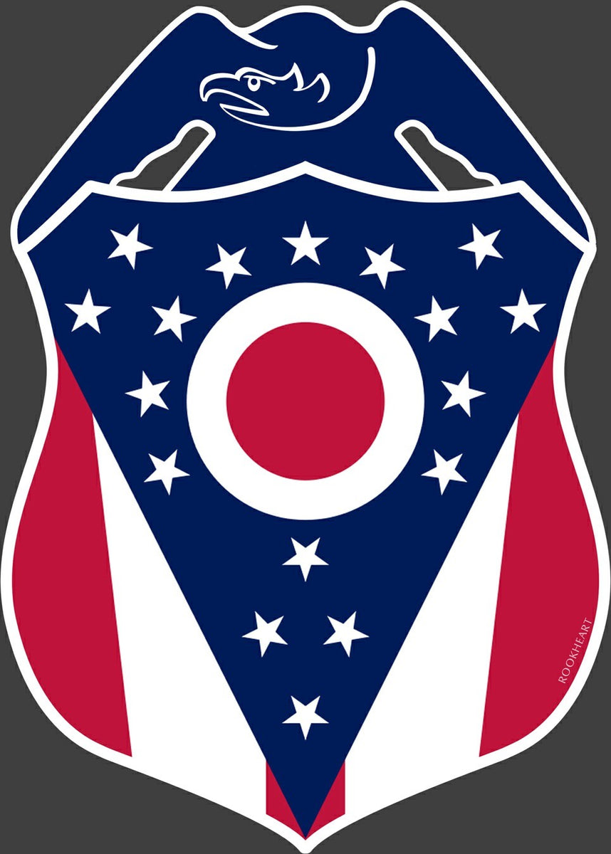 Police Badge Ohio State Flag Vinyl Decal – Celebrate Local, Shop The ...