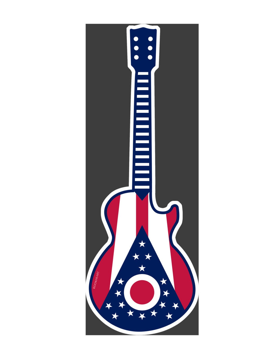 Guitar State Flag of Ohio Decal Sticker – Celebrate Local, Shop The ...